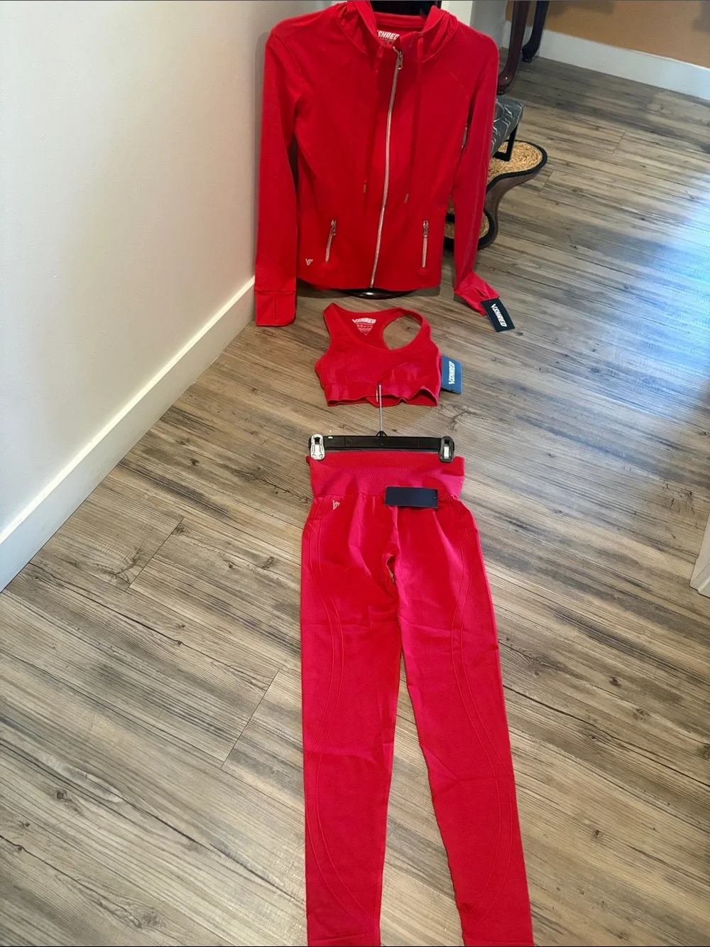 VSHERD | Pants & Jumpsuits | Red Active Highwaist Leggings With ...